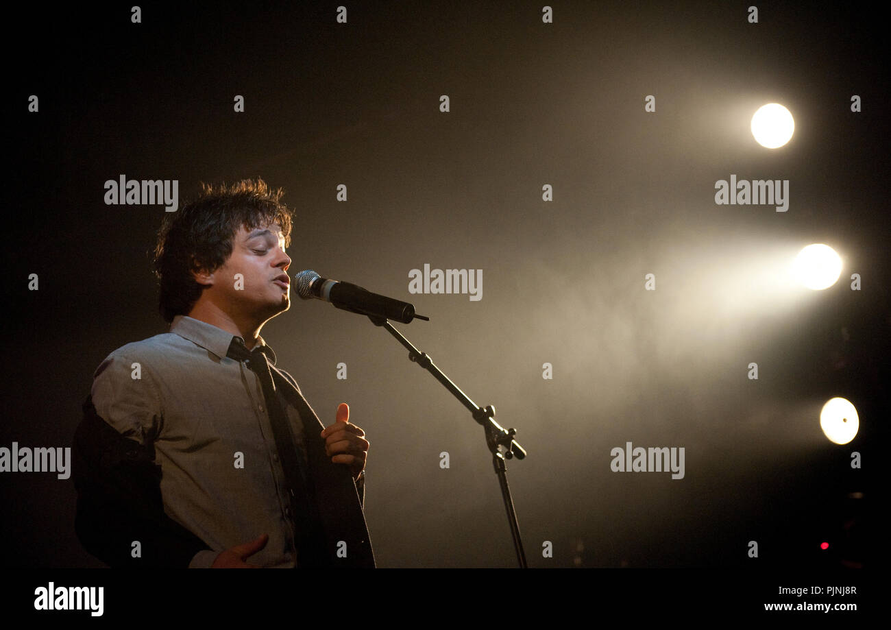 British singer Jamie Cullum in concert at the Jazz Middelheim festival ...