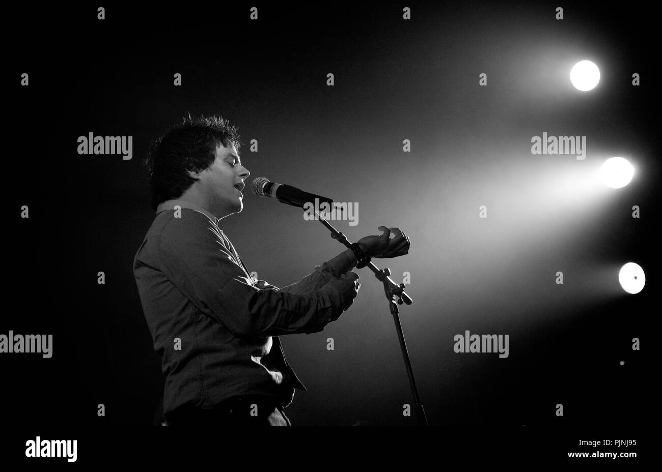 British singer Jamie Cullum in concert at the Jazz Middelheim festival ...