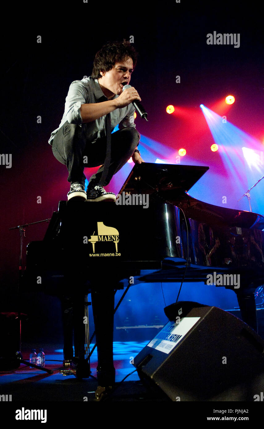 British singer Jamie Cullum in concert at the Jazz Middelheim festival ...