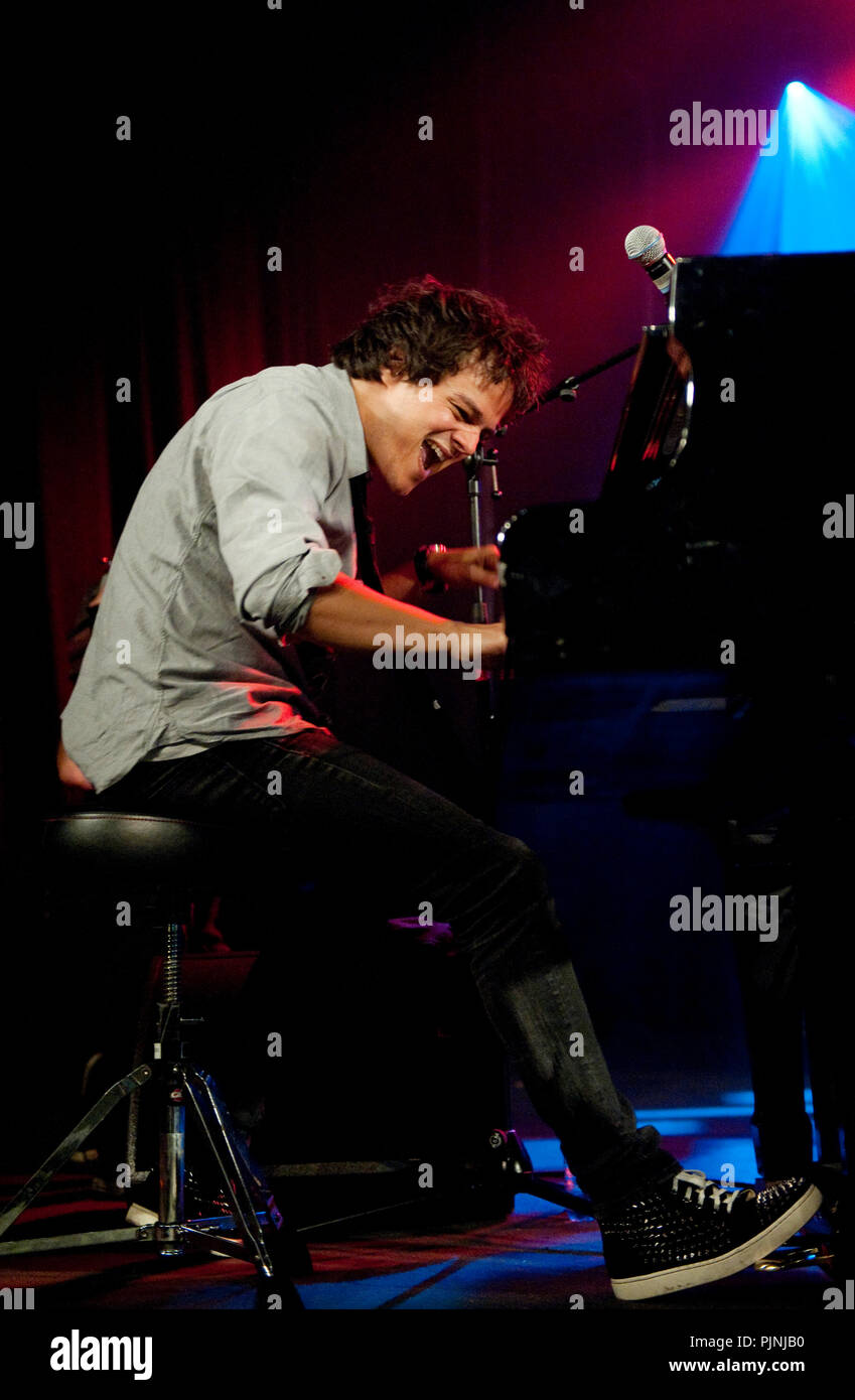 British singer Jamie Cullum in concert at the Jazz Middelheim festival ...