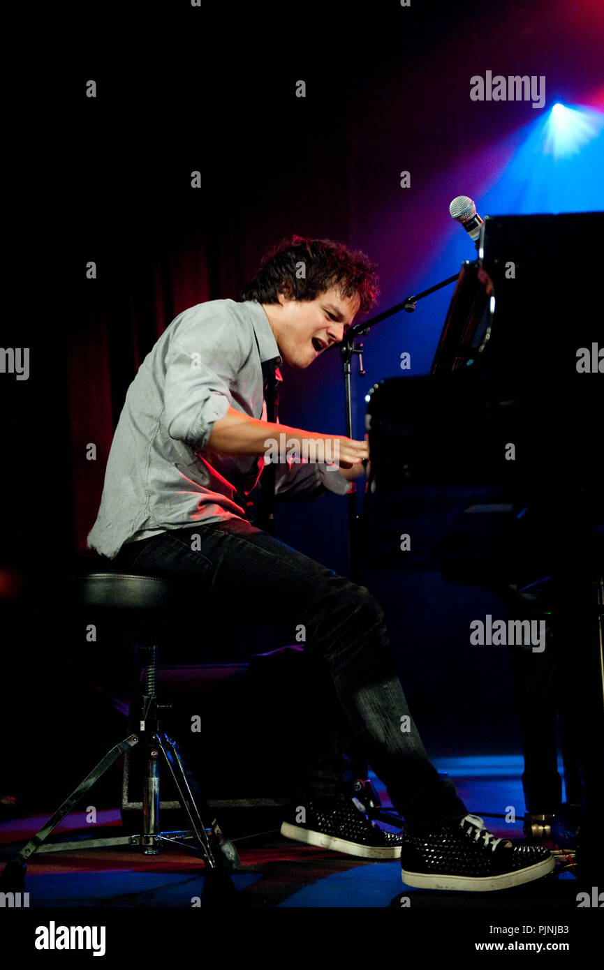 British singer Jamie Cullum in concert at the Jazz Middelheim festival ...