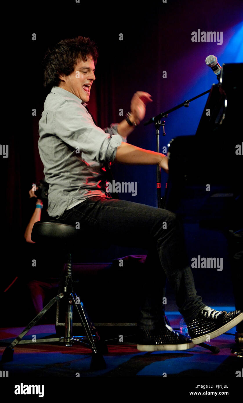British singer Jamie Cullum in concert at the Jazz Middelheim festival ...