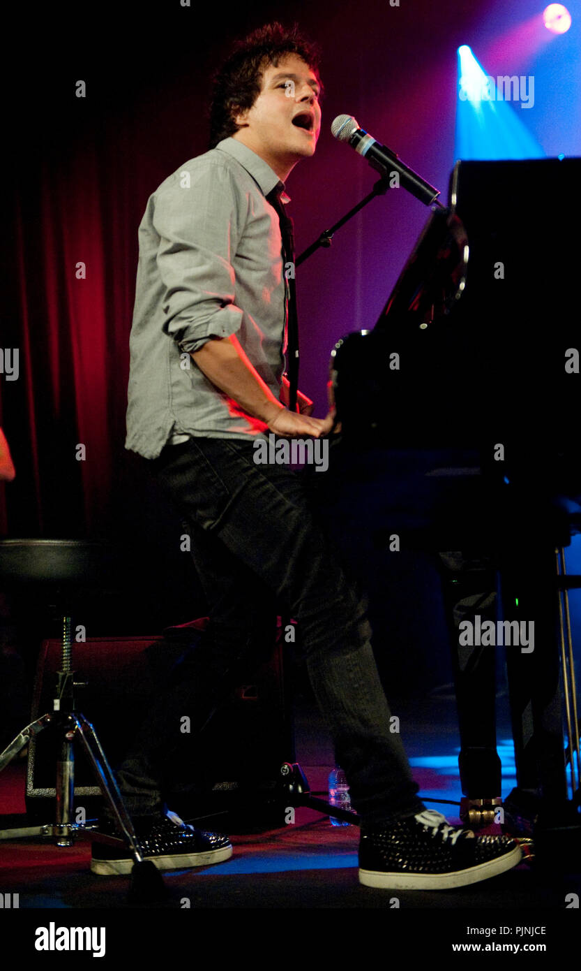 British singer Jamie Cullum in concert at the Jazz Middelheim festival ...