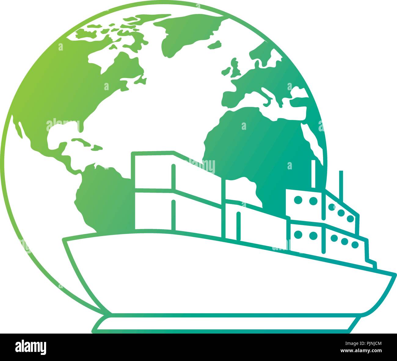 world planet earth with cargo ship Stock Vector Image & Art - Alamy