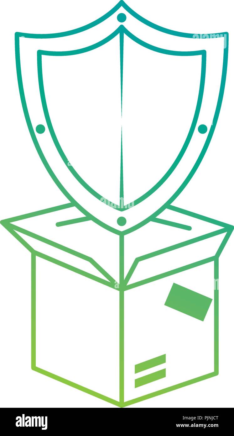 packing box carton with shield Stock Vector Image & Art - Alamy