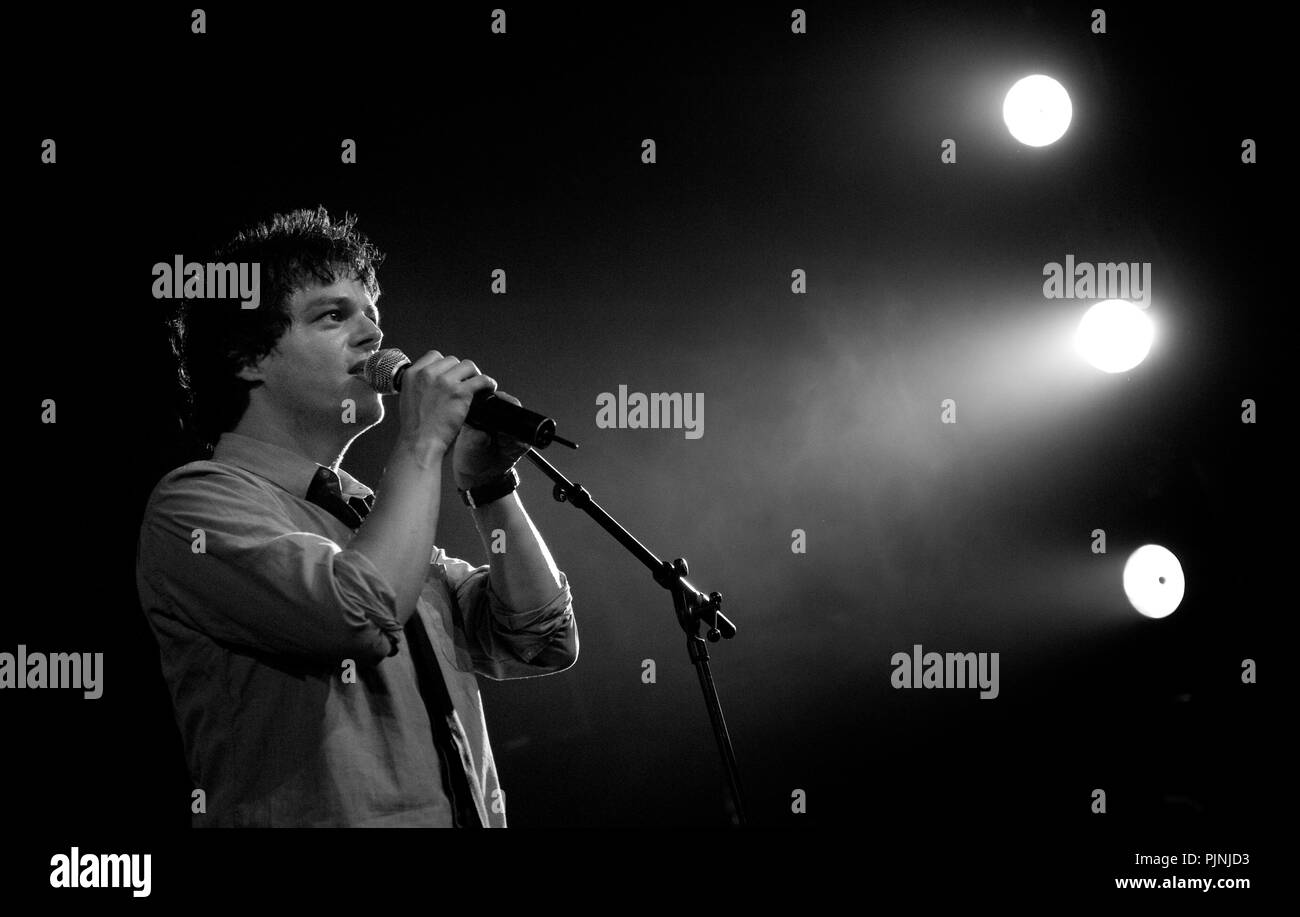 British singer Jamie Cullum in concert at the Jazz Middelheim festival ...