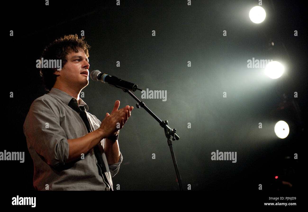 British singer Jamie Cullum in concert at the Jazz Middelheim festival ...