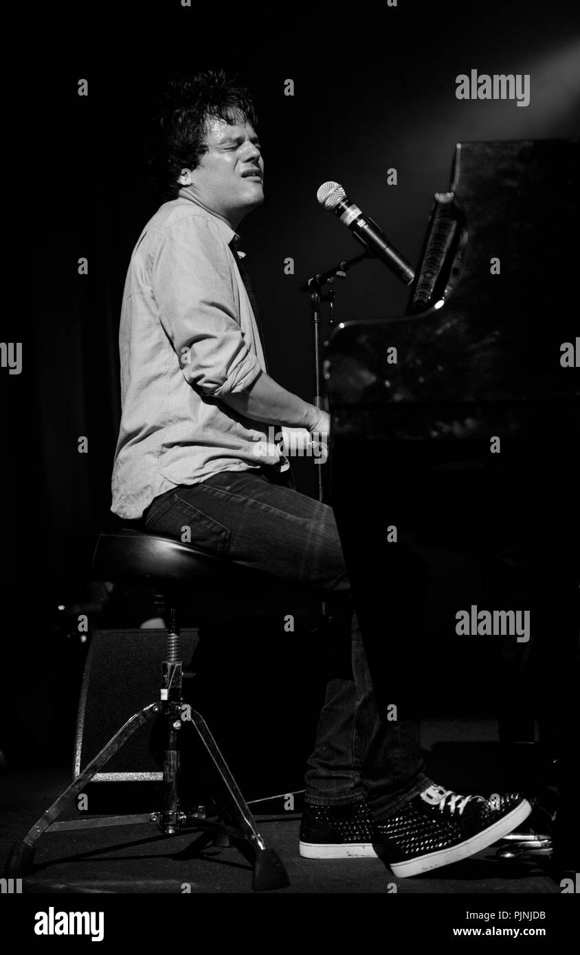 British singer Jamie Cullum in concert at the Jazz Middelheim festival ...