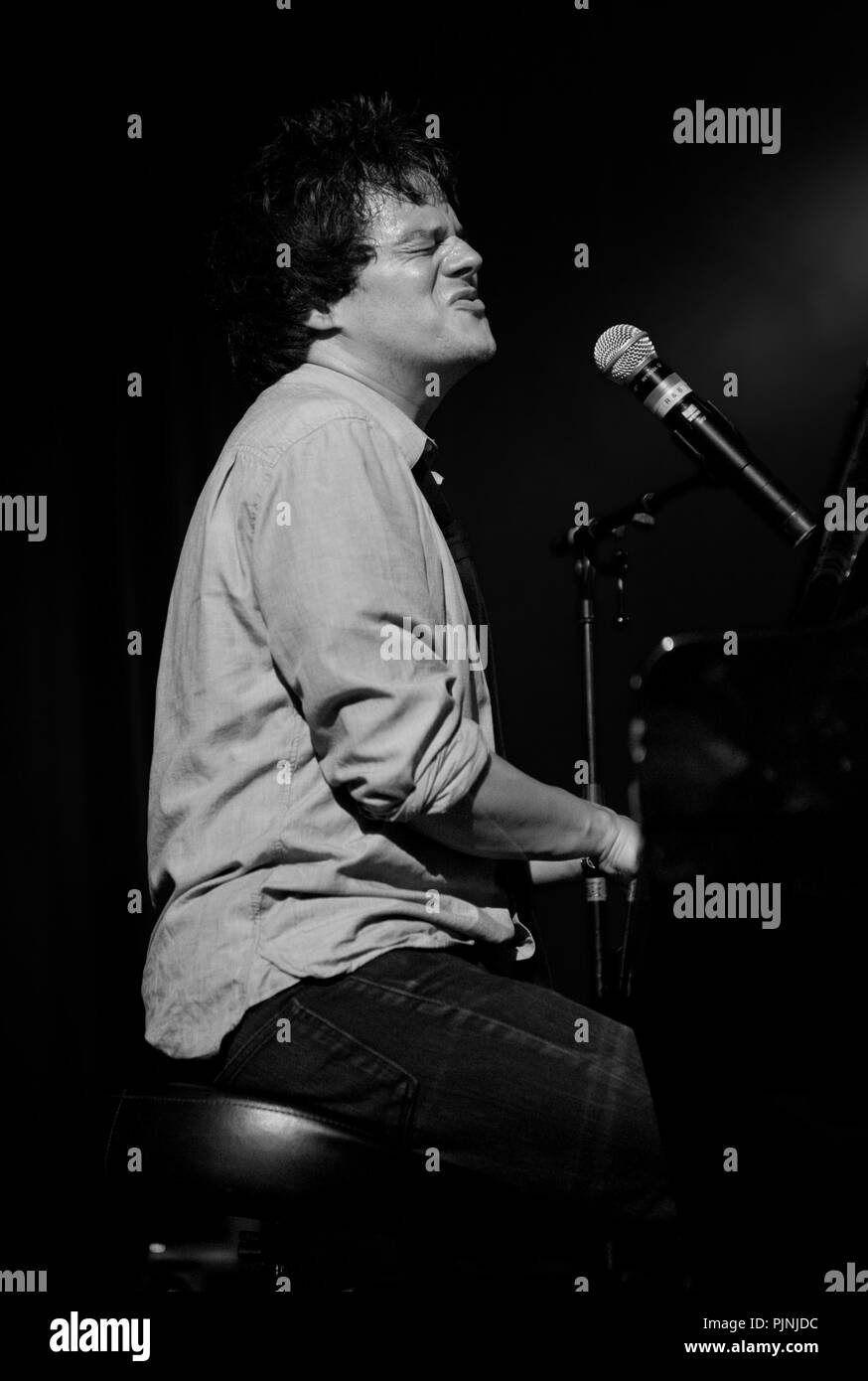 British singer Jamie Cullum in concert at the Jazz Middelheim festival ...