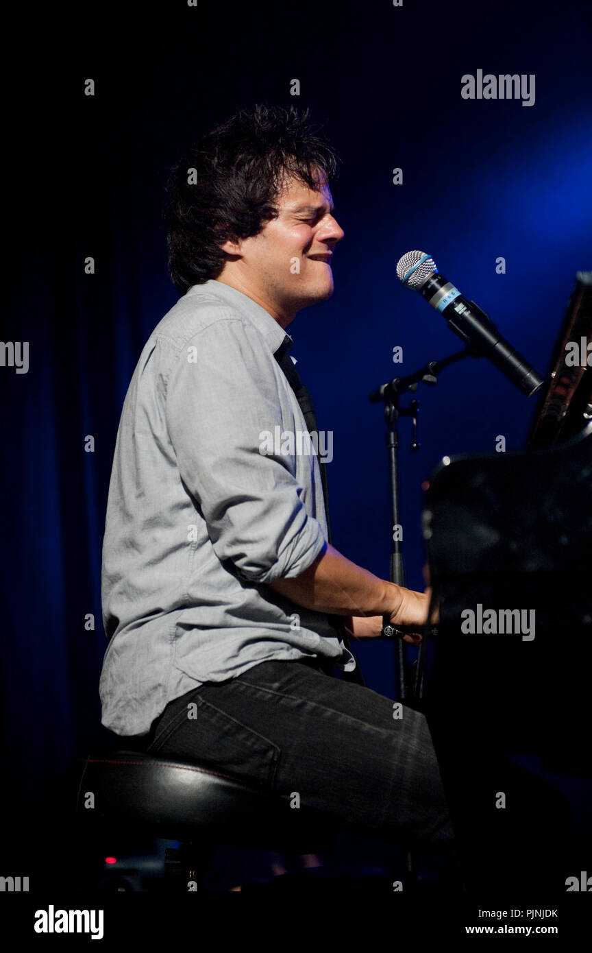 British singer Jamie Cullum in concert at the Jazz Middelheim festival ...