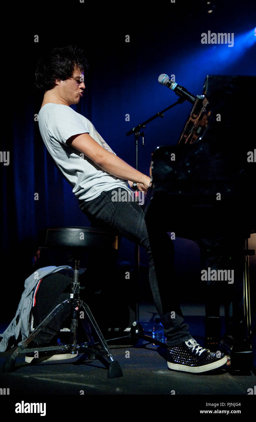 British singer Jamie Cullum in concert at the Jazz Middelheim festival ...
