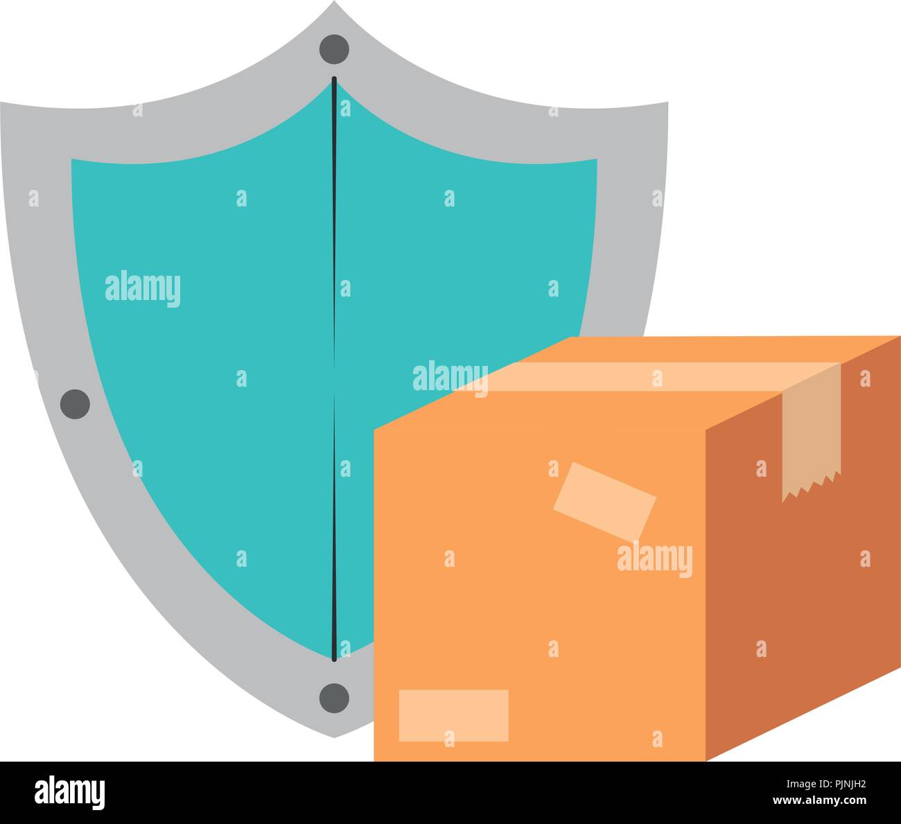 packing box carton with shield Stock Vector Image & Art - Alamy