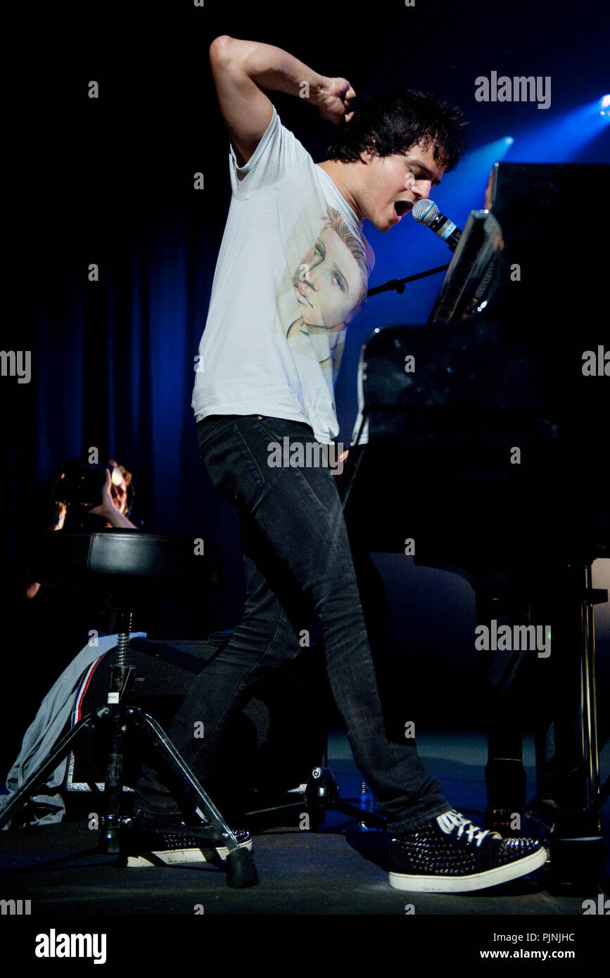 British singer Jamie Cullum in concert at the Jazz Middelheim festival ...