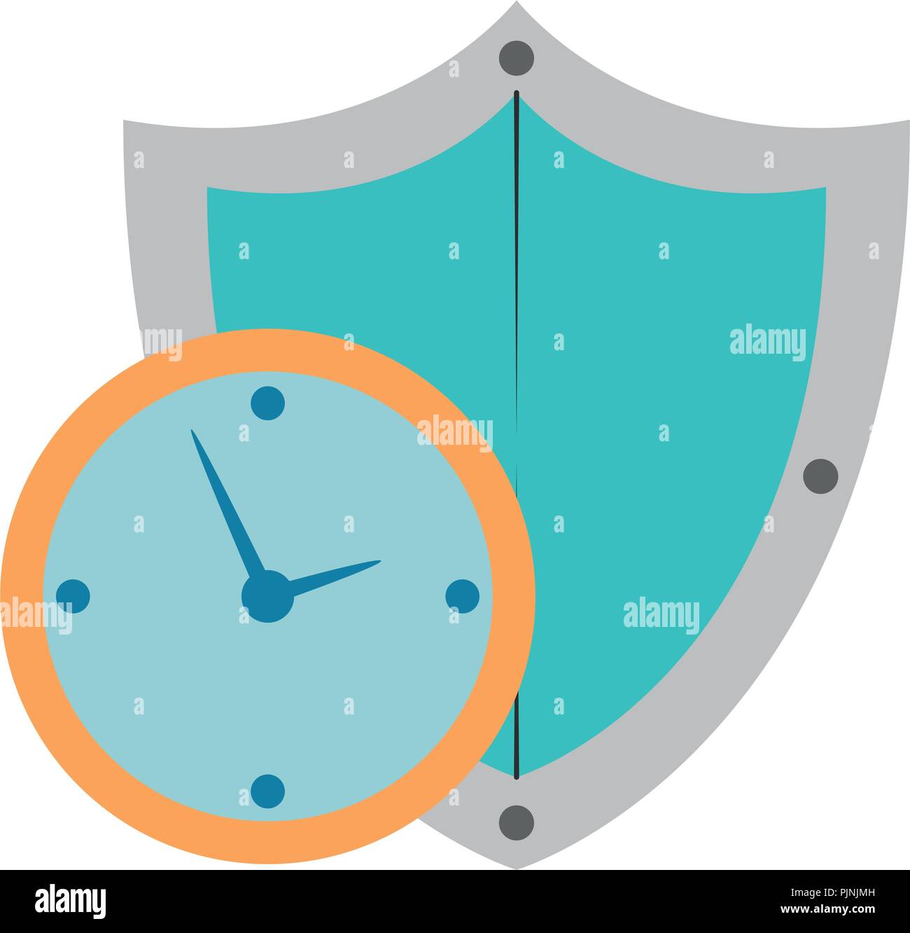 time clock with shield Stock Vector Image & Art - Alamy