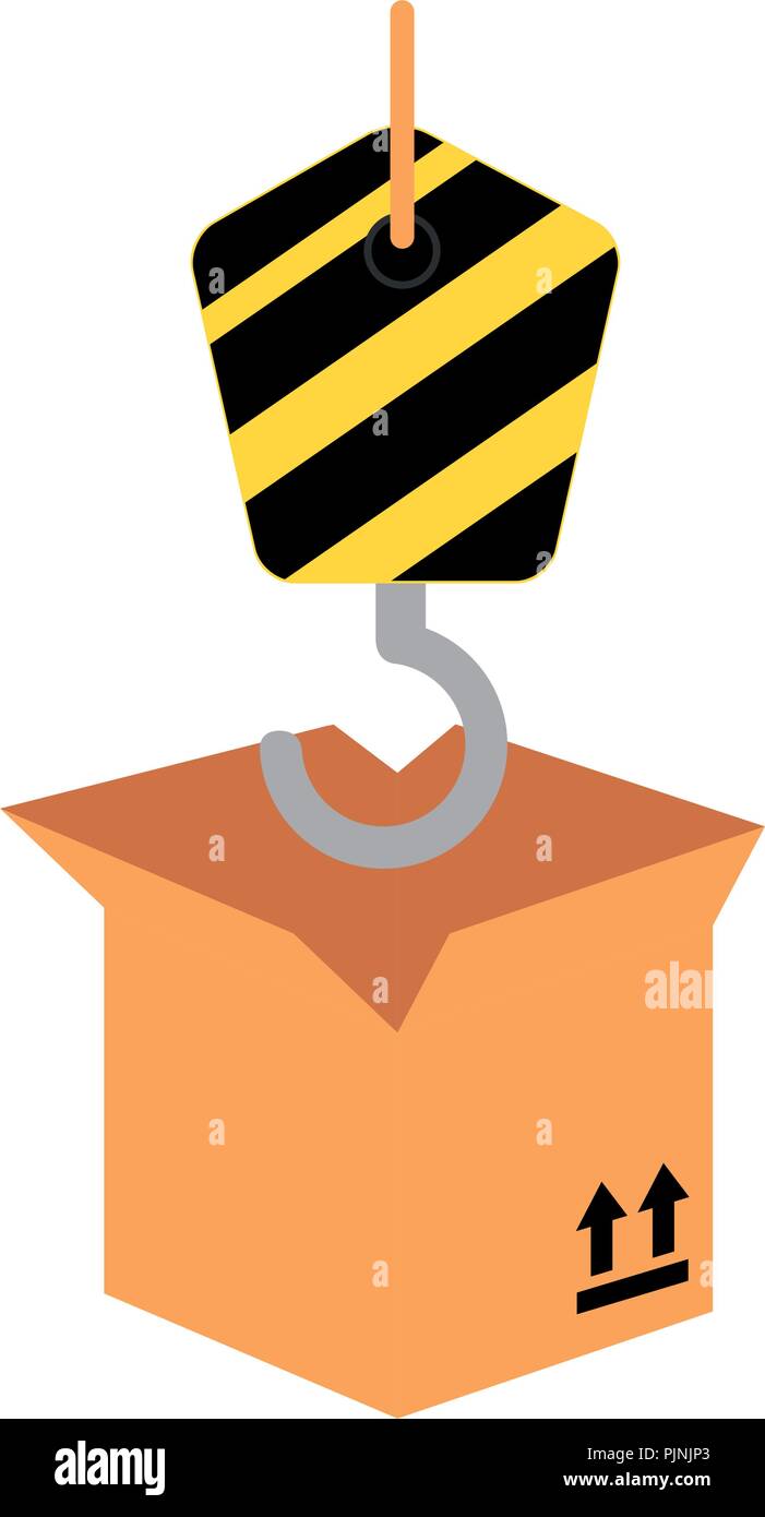 packing box carton with crane hook Stock Vector Image & Art - Alamy