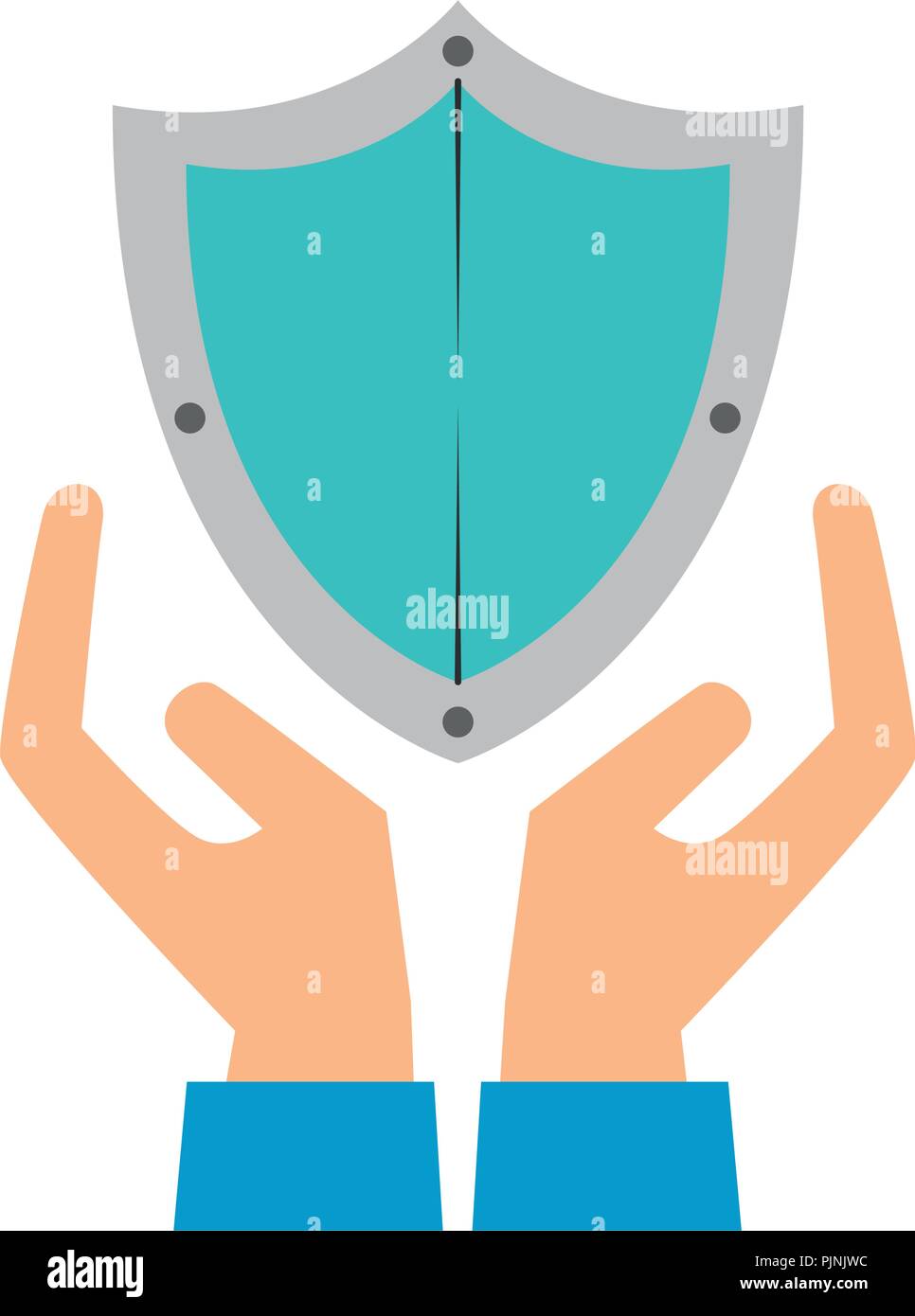 shield guard security with hands Stock Vector Image & Art - Alamy