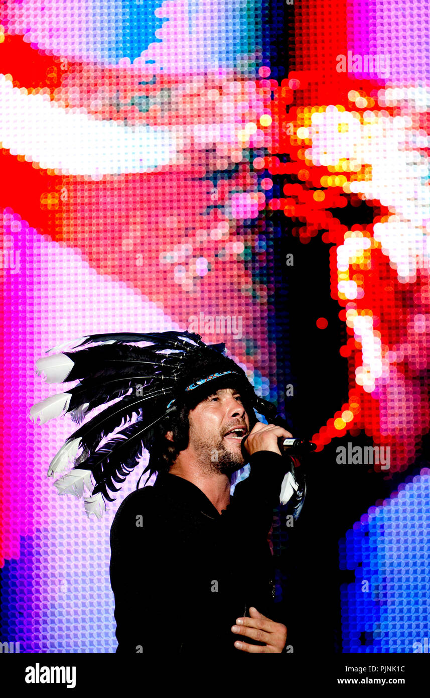 British jazz funk and acid jazz band Jamiroquai at the Suikerrock ...