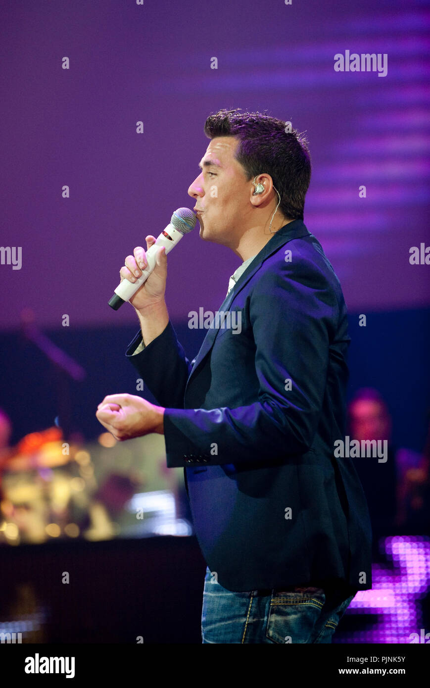Dutch singer Jan Smit at the Schlagerfestival in Hasselt (Belgium, 02 ...