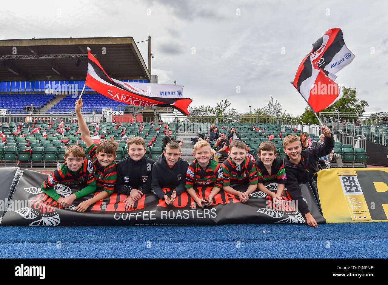 London, UK. 8th September 2018. Saracens children fans during Gallagher ...