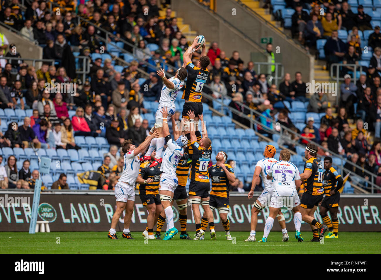 Ricoh Arena, Coventry, UK. 8th Sep, 2018. Gallagher Premiership rugby ...
