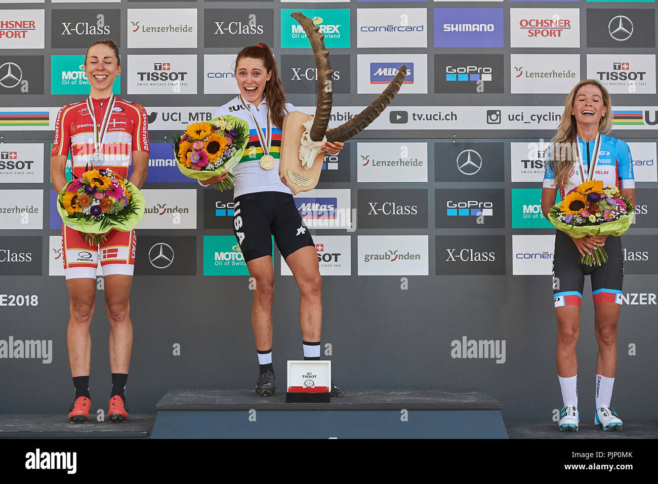 Lenzerheide, Switzerland. 8th September 2018. The winners of the UCI ...