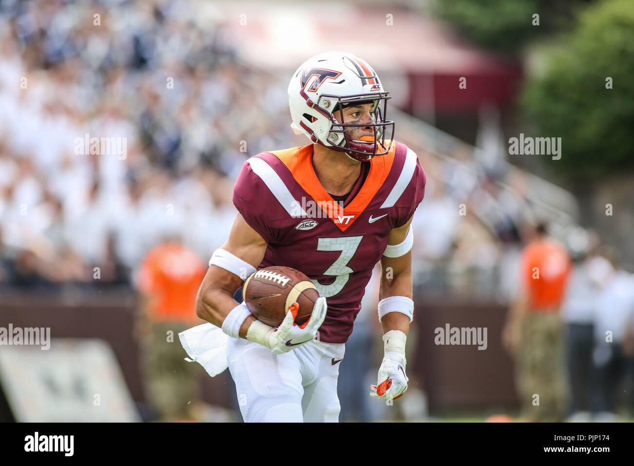 Blacksburg, VA, USA. 8th Sep, 2018. Virginia Tech Hokies defensive back ...