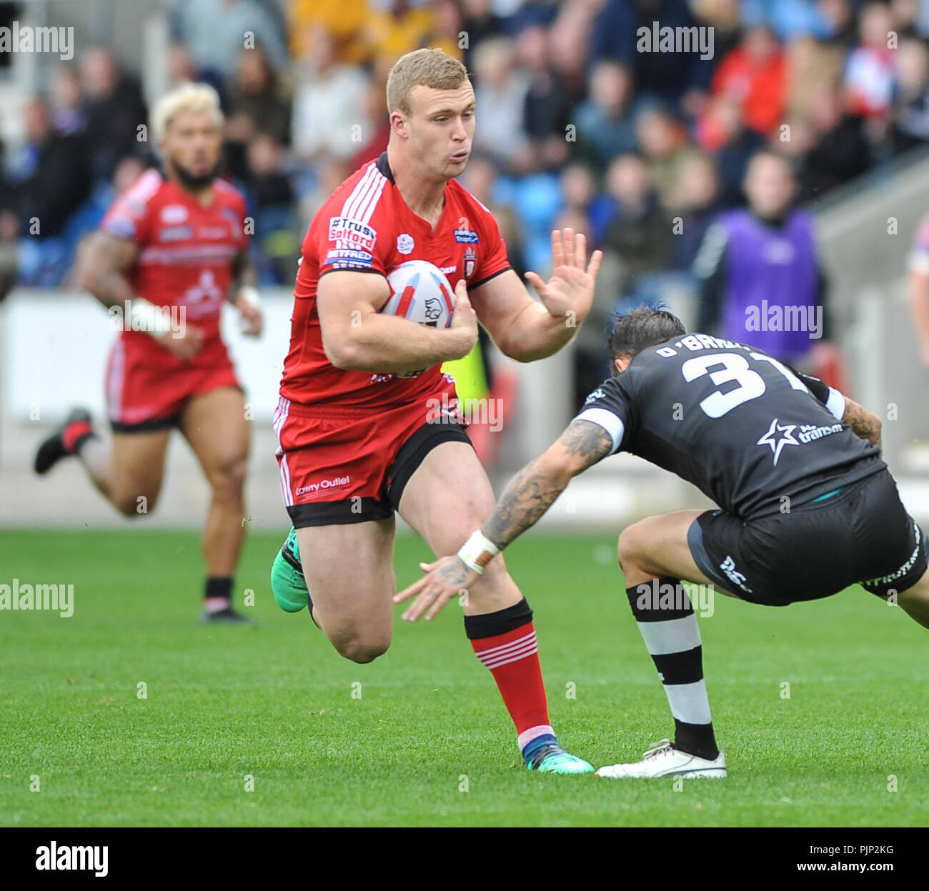 Select Stadium, Salford, UK. 6th September 2018. Rugby League Super 8's ...