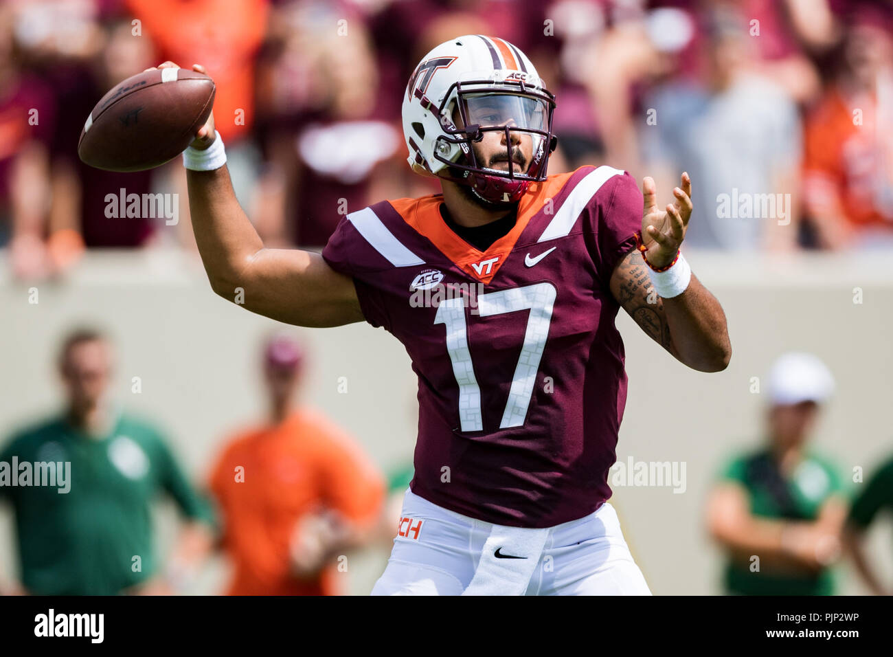 Virginia Tech Hokies quarterback Josh Jackson (17) during the NCAA ...