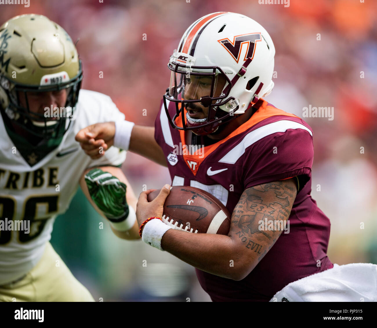 Virginia Tech Hokies quarterback Josh Jackson (17) during the NCAA ...