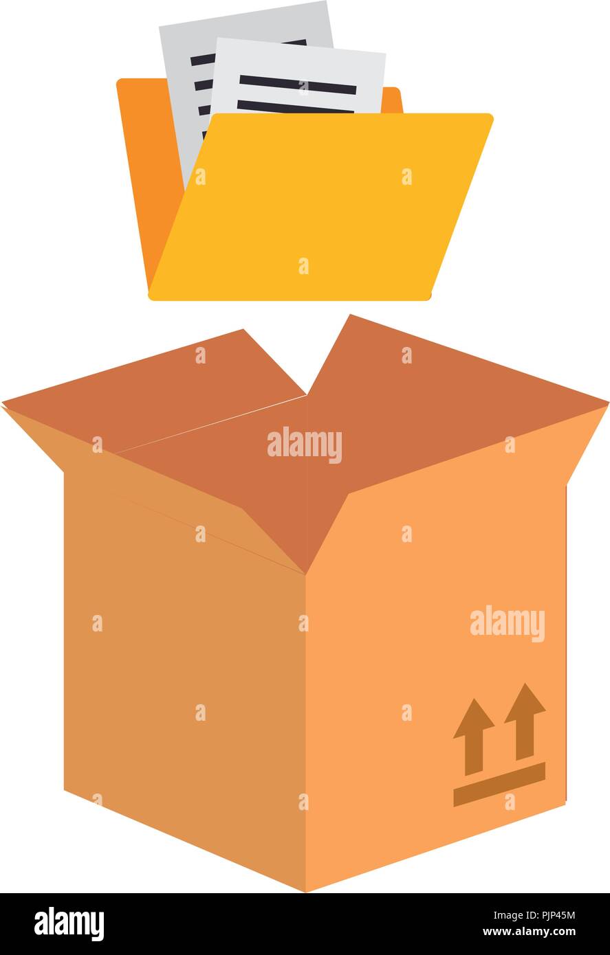 packing box carton with folder Stock Vector Image & Art - Alamy