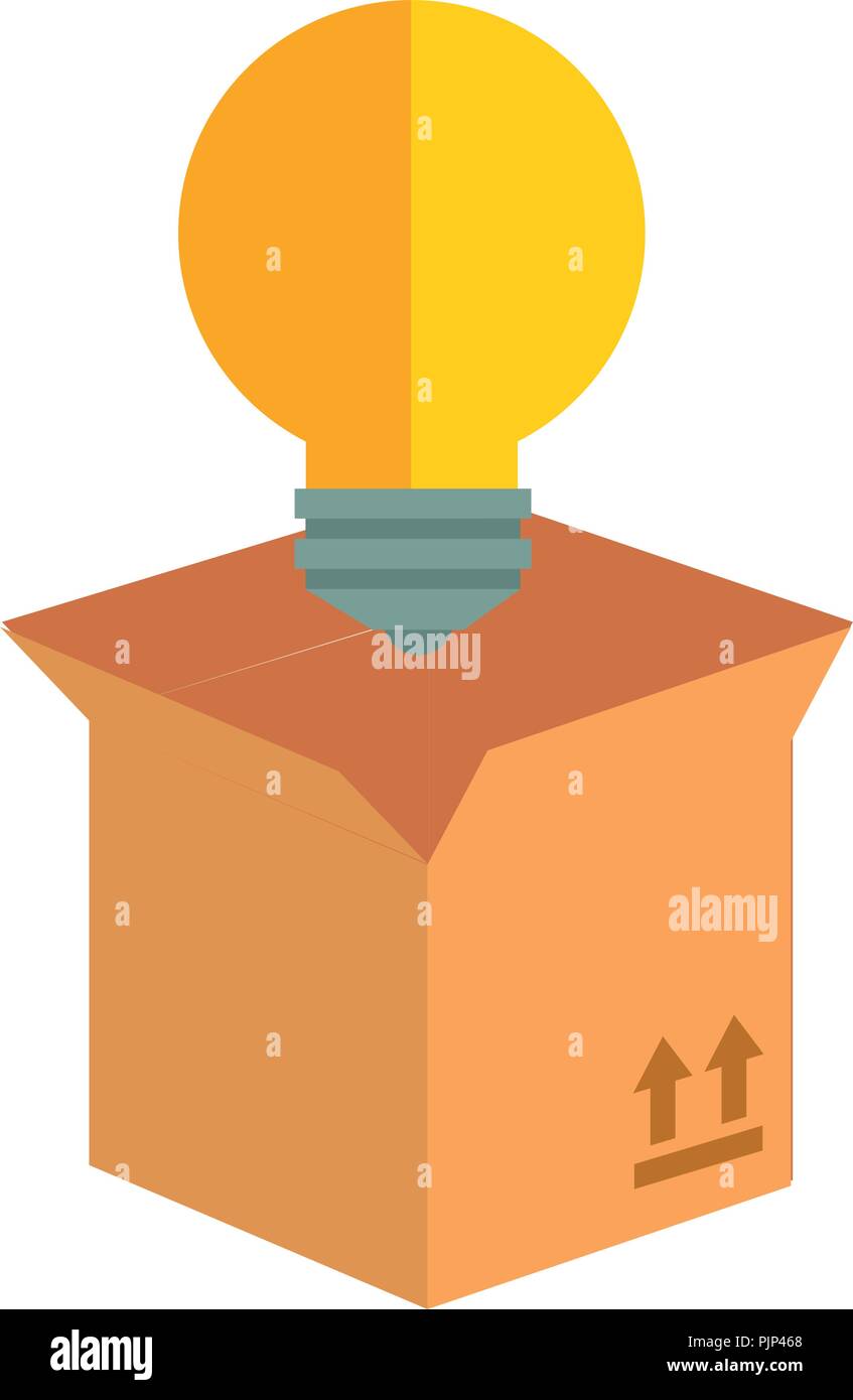packing box carton with bulb Stock Vector Image & Art - Alamy