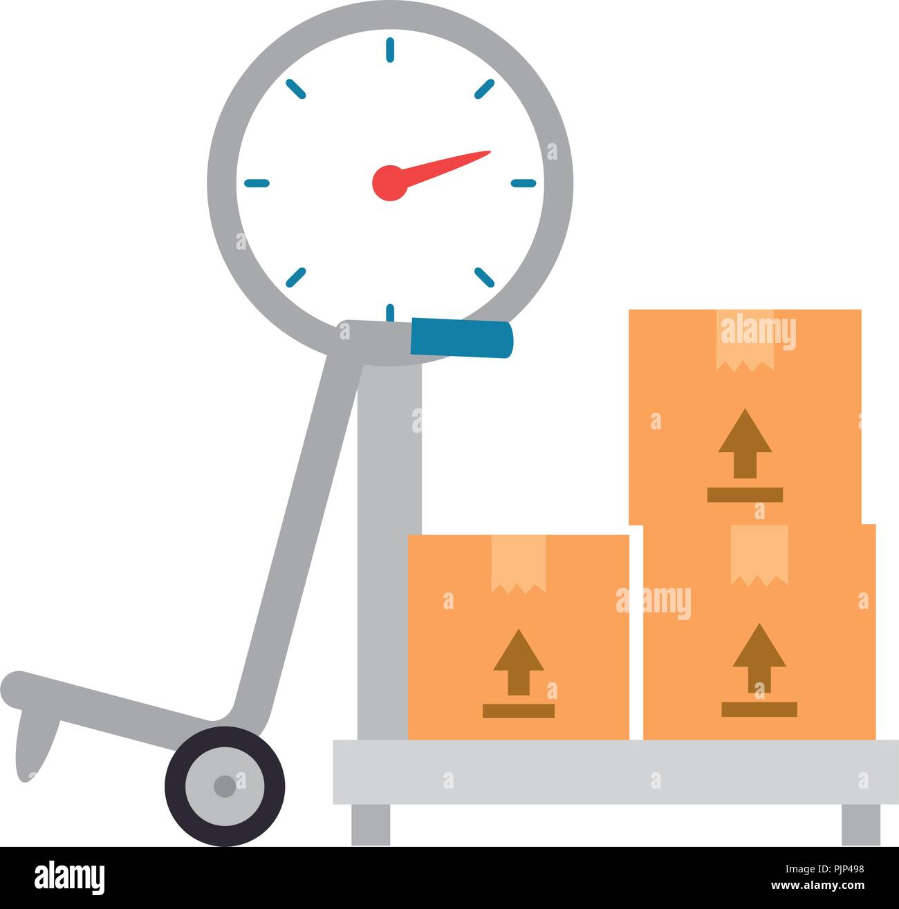 scale measure weight with boxes delivery service Stock Vector Image ...