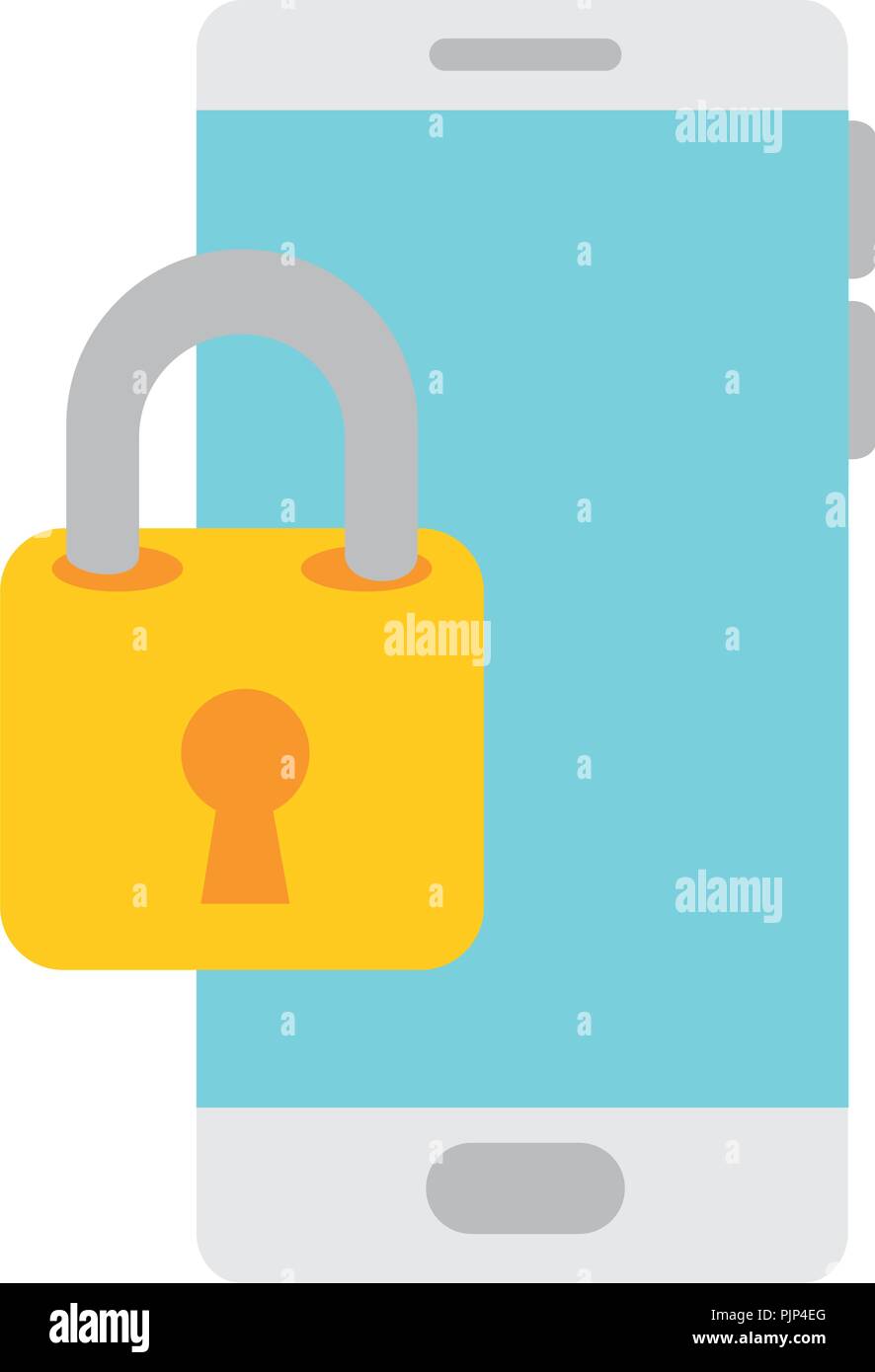 smartphone device with padlock Stock Vector Image & Art - Alamy