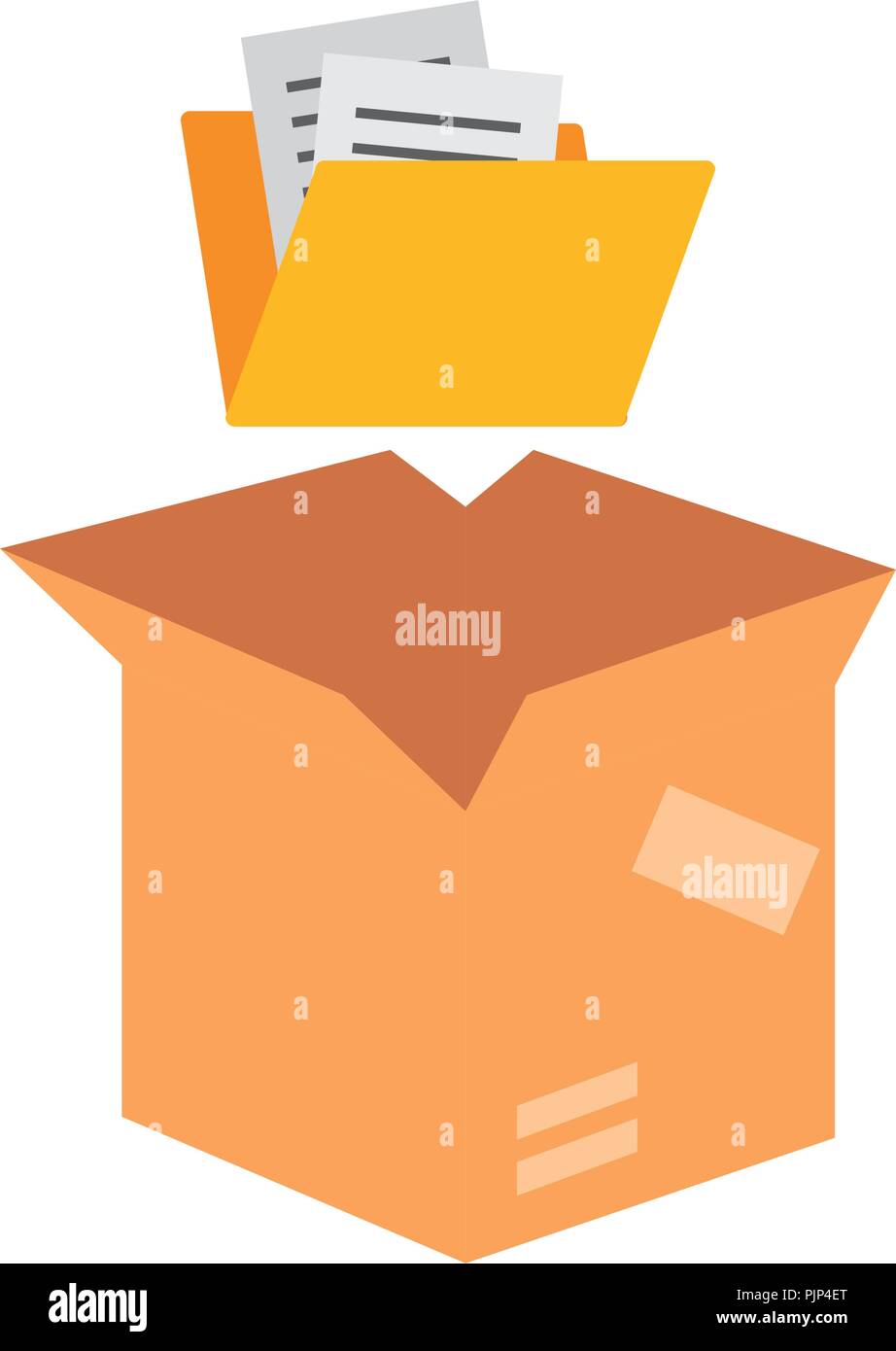 packing box carton with folder Stock Vector Image & Art - Alamy