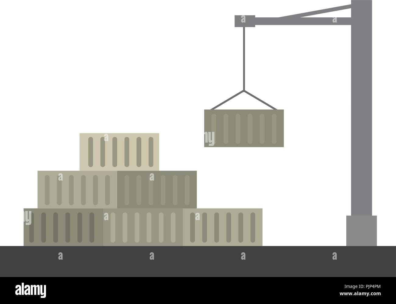 crane with containers logistic icons Stock Vector Image & Art - Alamy