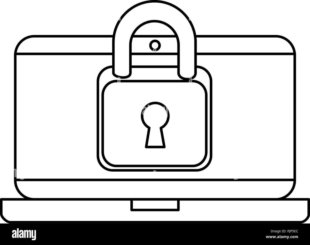 Digital padlock personal information Black and White Stock Photos ...