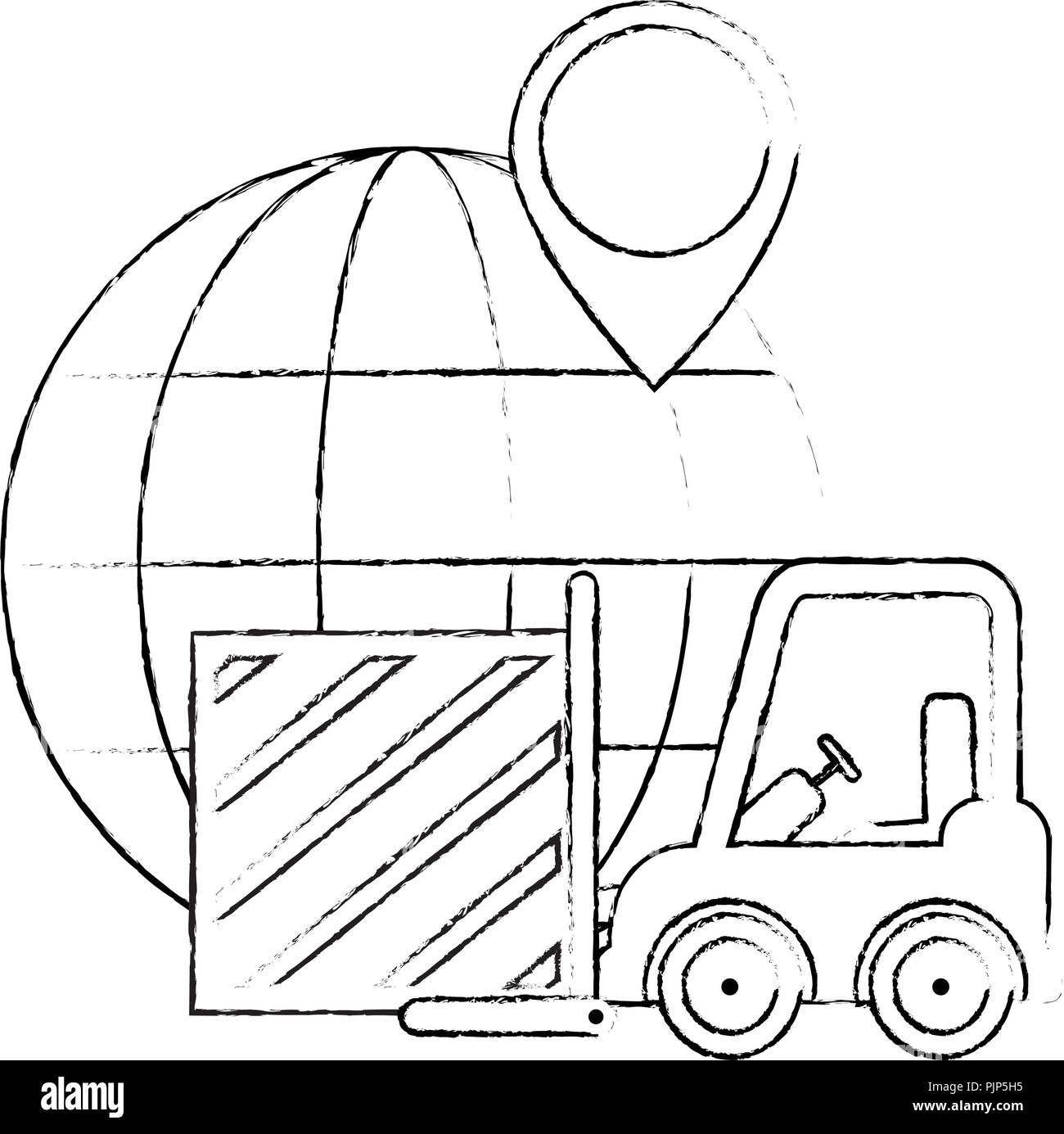 Box with location symbol Black and White Stock Photos & Images - Alamy