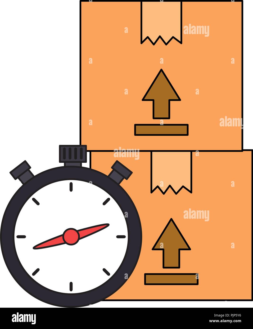boxes carton with chronometer Stock Vector Image & Art - Alamy