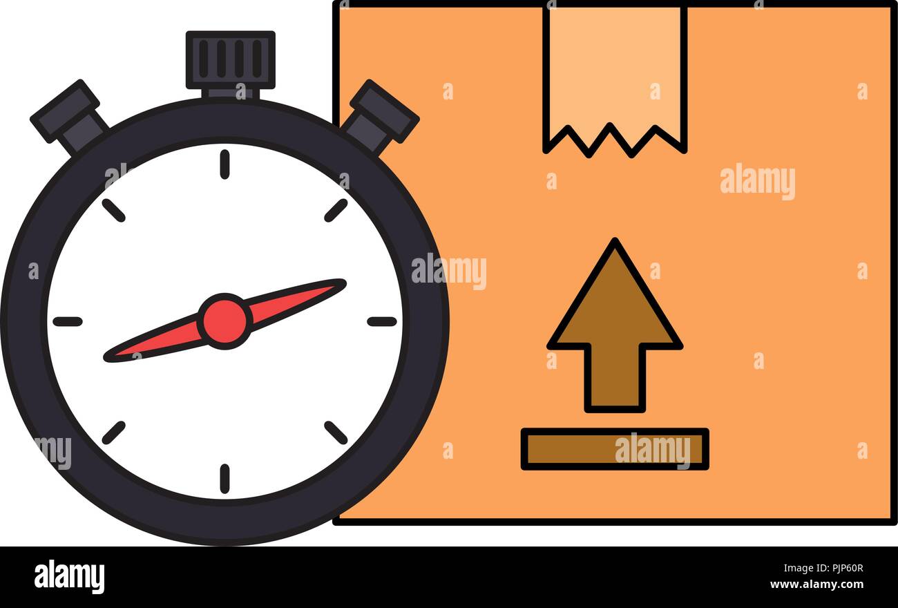 box carton with chronometer Stock Vector Image & Art - Alamy
