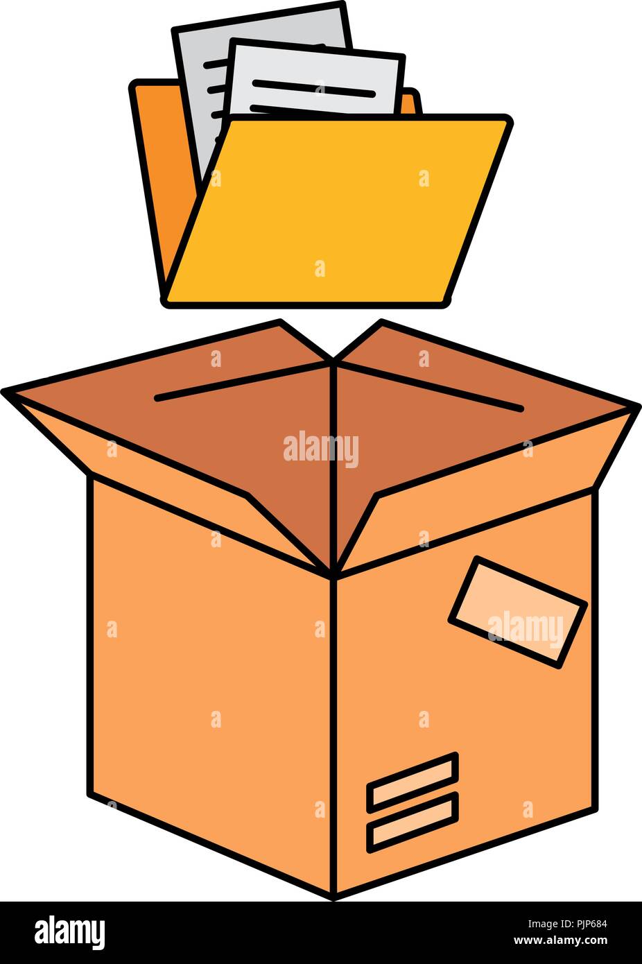packing box carton with folder Stock Vector Image & Art - Alamy