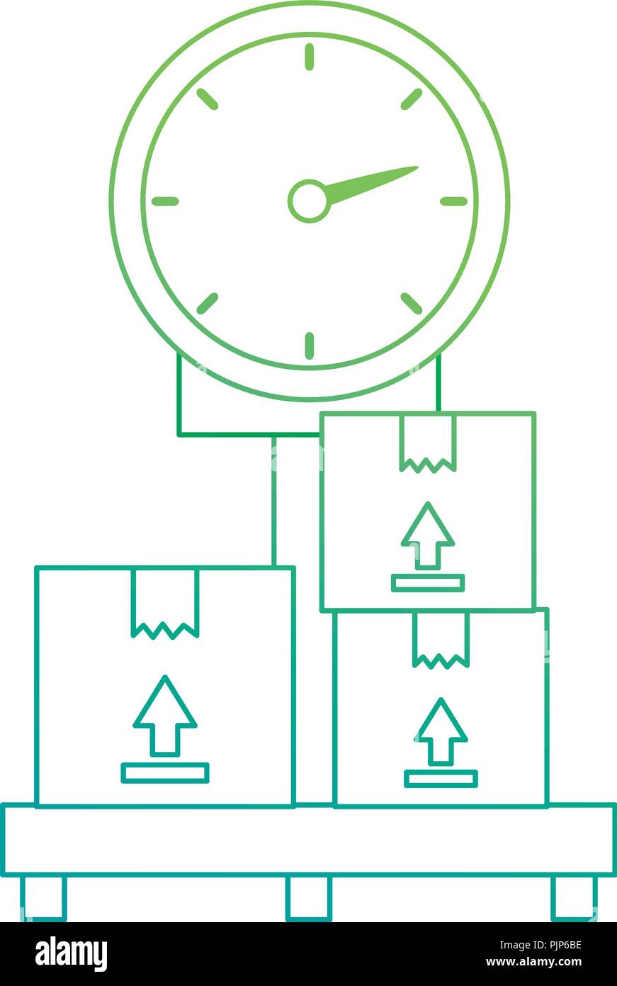 scale measure weight with boxes delivery service Stock Vector Image ...