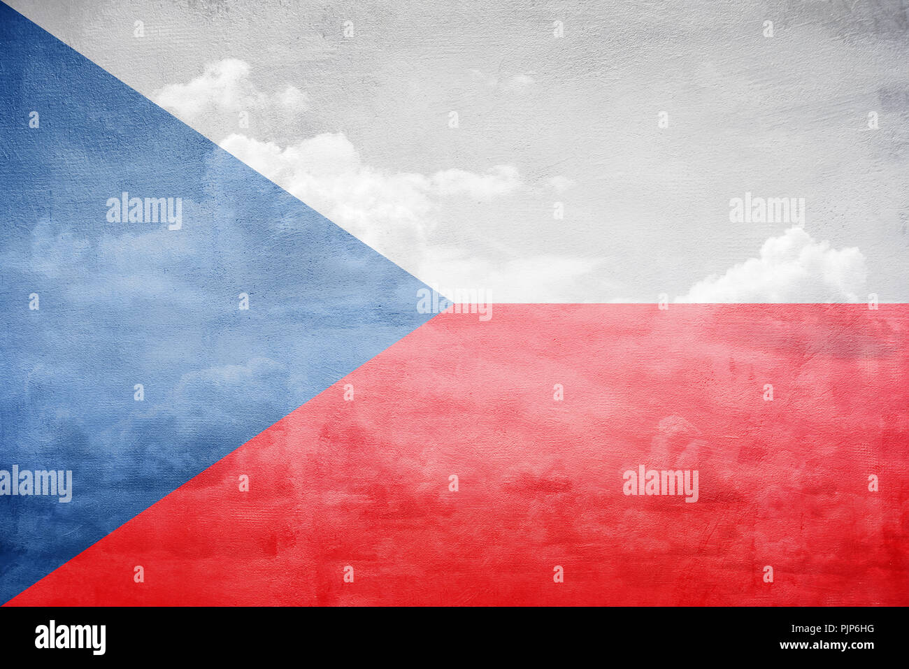 Czech Republic flag vintage sky illustration Stock Photo - Alamy