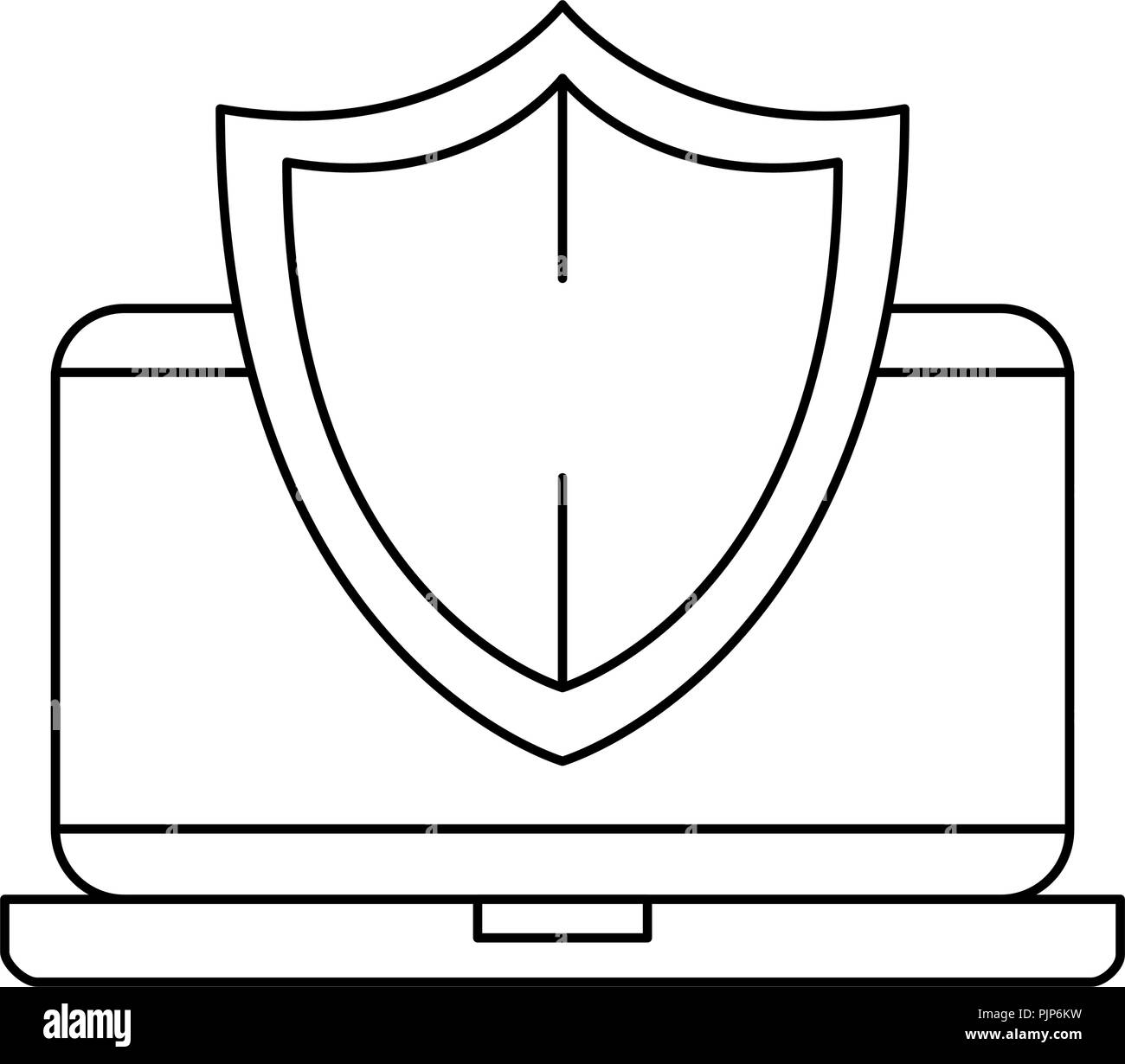 Laptop screen lock Black and White Stock Photos & Images - Alamy