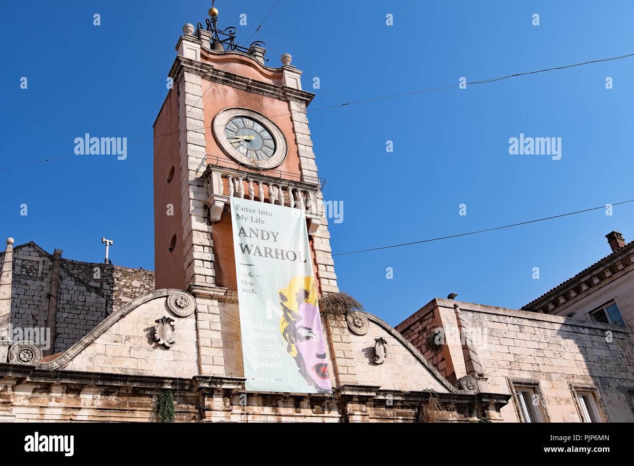 The City Sentinel Clock Tower, in Zadar Old Town, Croatia, Eastern ...