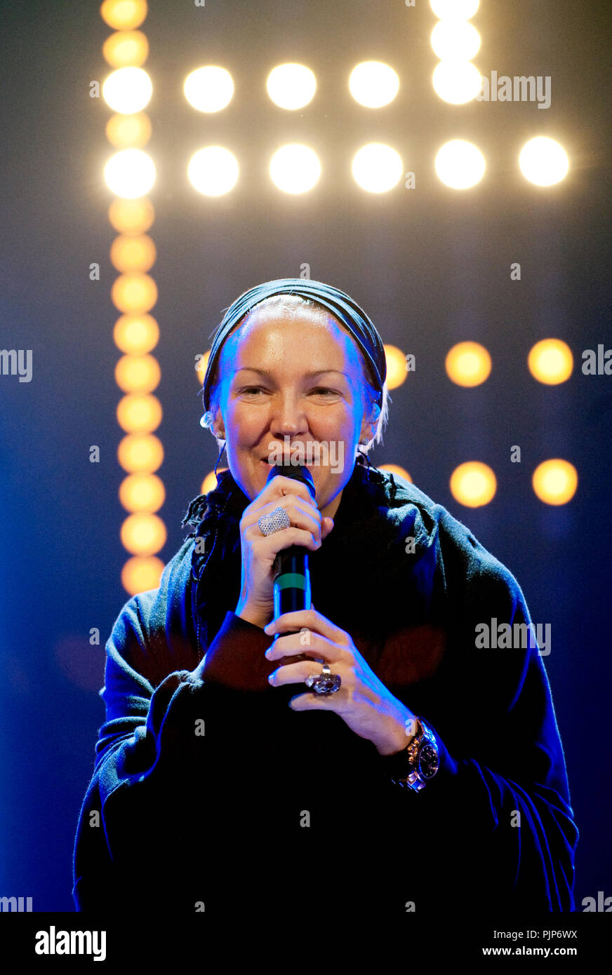 Belgian dance singer Kate Ryan at the Belgian television show Peter ...