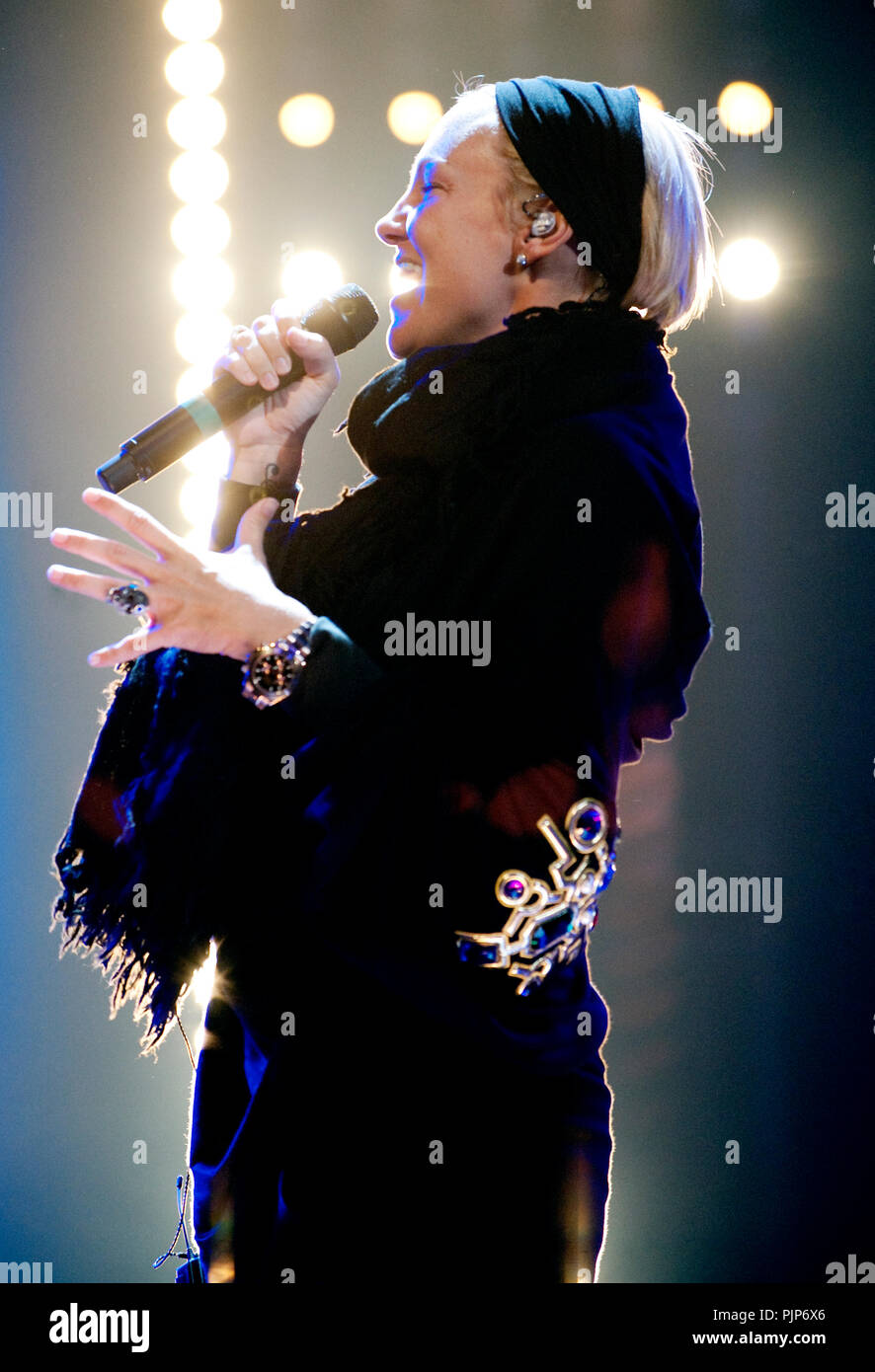 Belgian dance singer Kate Ryan at the Belgian television show Peter ...