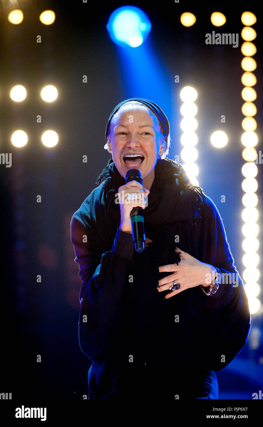 Belgian dance singer Kate Ryan at the Belgian television show Peter ...