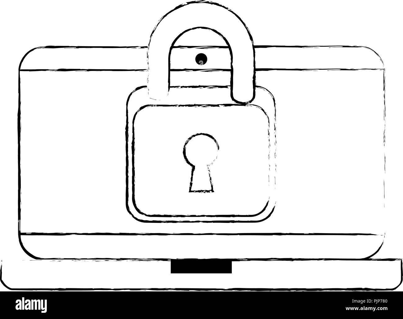 Digital padlock personal information Black and White Stock Photos ...