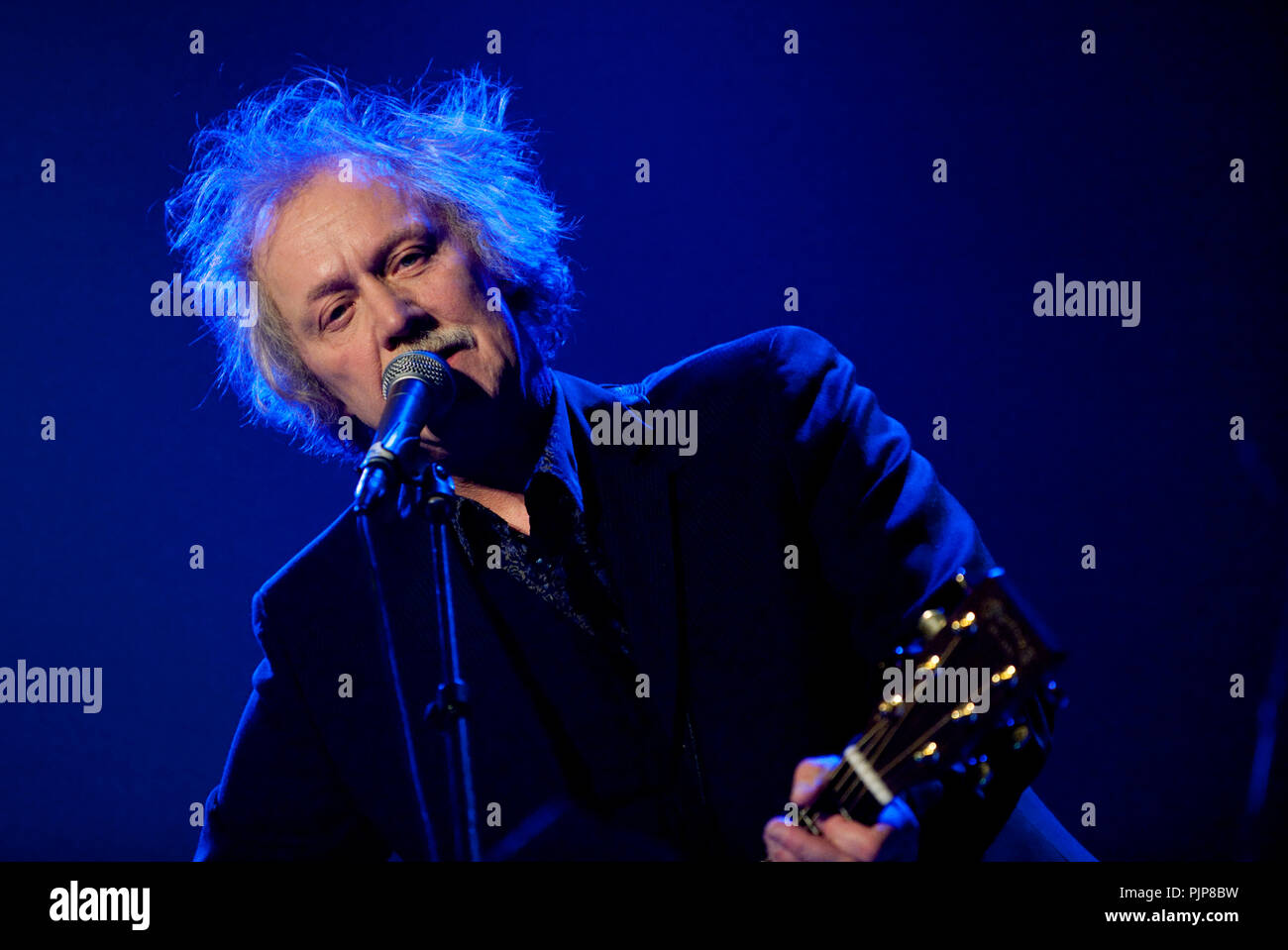 Flemish singer Kris De Bruyne at the Te Gek !? concert in Strombeek ...