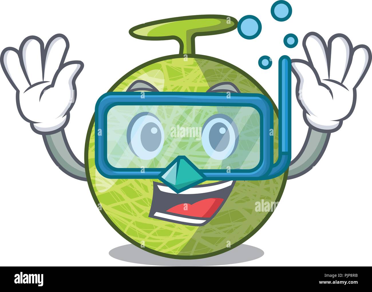 Diving fresh organic melon in the cartoon Stock Vector Image & Art - Alamy